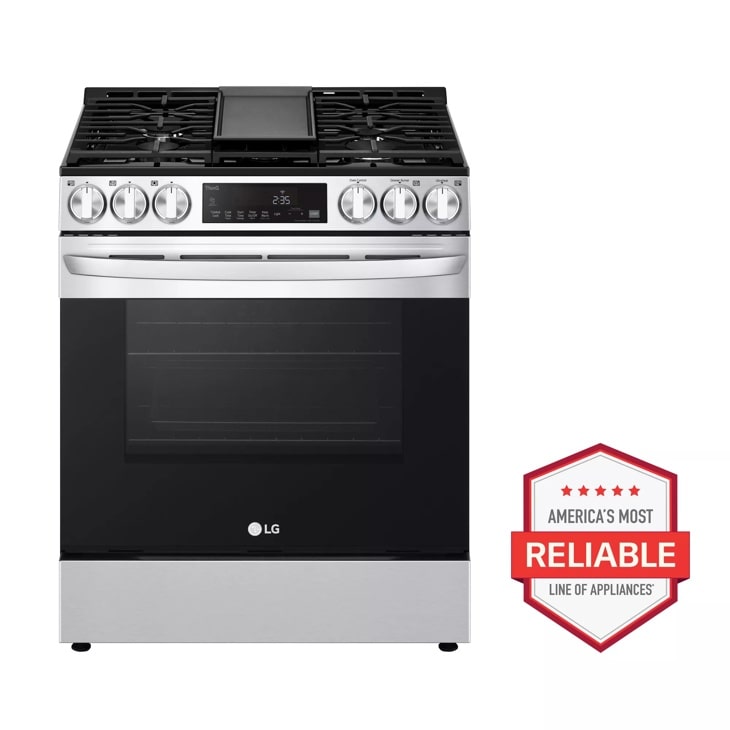 LG 30" Slide-In Gas Range - 5.8 cu. ft. - LSGL5833F | Mazer Appliance